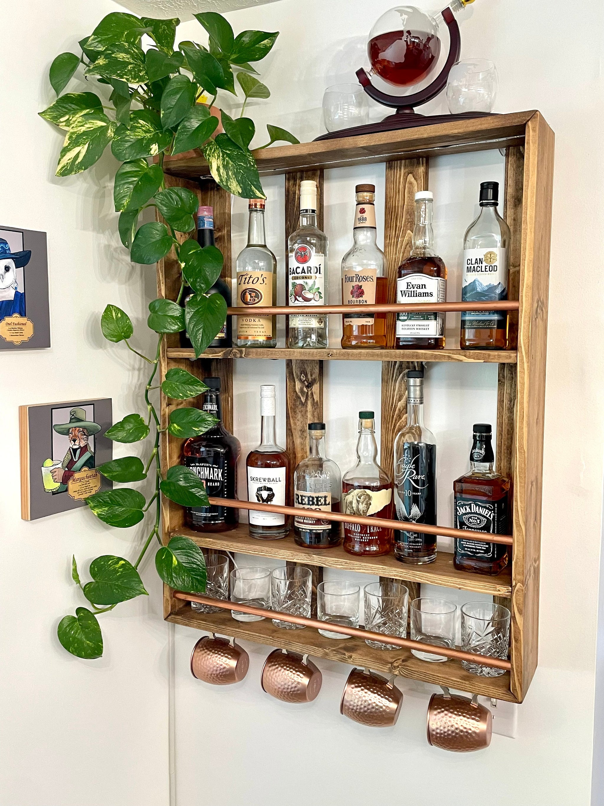 Rustic Liquor Shelf – JDM Wood Creations